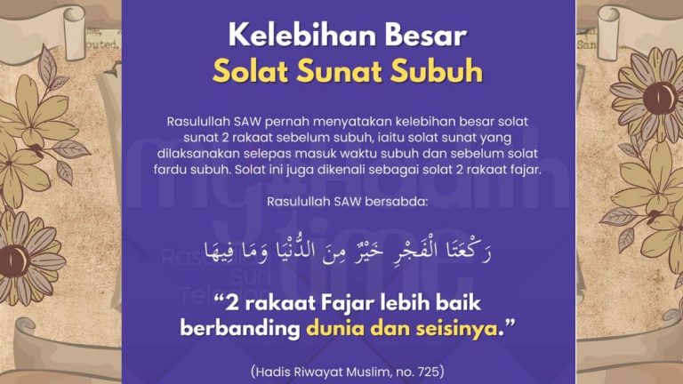 Solat Sunat Sebelum Subuh. Niat, Cara Dan Kelebihannya